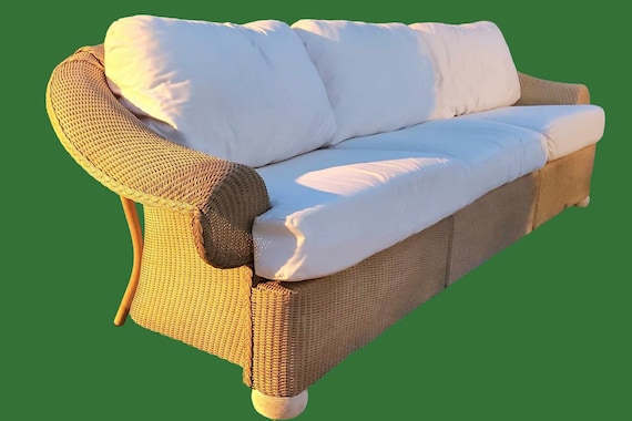 Lloyd Loom Rattan Couch Vintage Rattan Couch Outdoor Indoor Patio Sofa Lloyd Loom Sofa Etsy