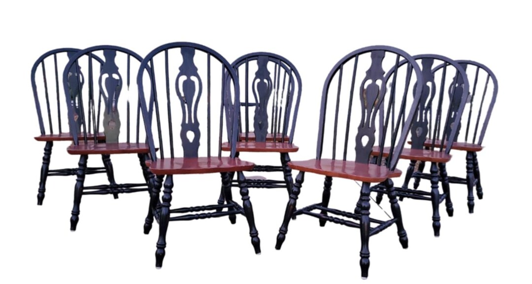 Set of 8 American Standard Keyhole Dining Chairs - Etsy