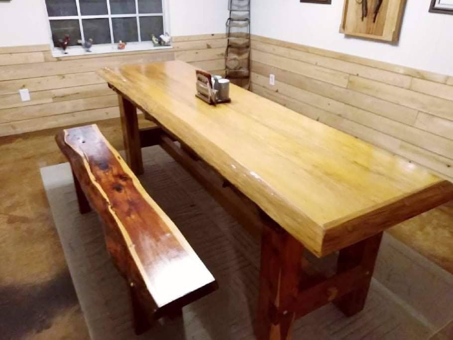 Live Edge Pecky Cypress and Cedar Custom Dining Table and - Etsy