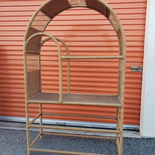 Vintage Bamboo and Wicker Etagere - Etsy