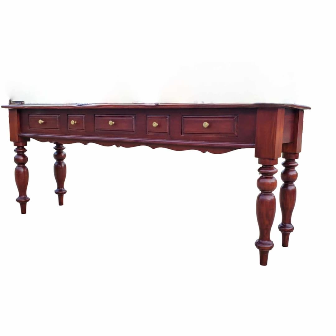 Antique Reproduction 5-drawer Sofa Table, Vintage Entryway Console - Etsy