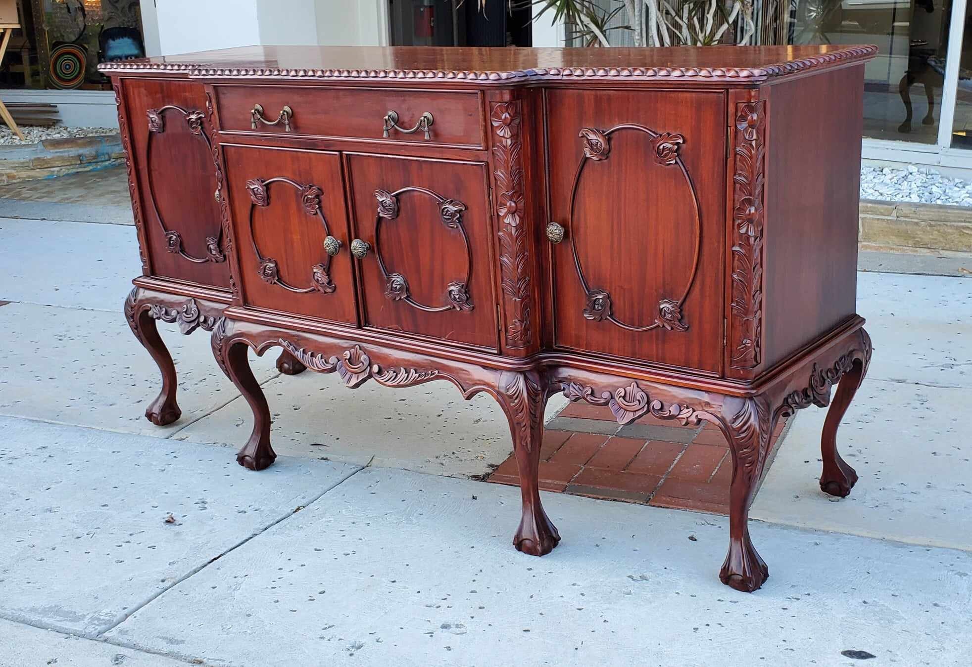 Chippendale Cherry Buffet/vintage Cherry Buffet/mahogany Buffet - Etsy