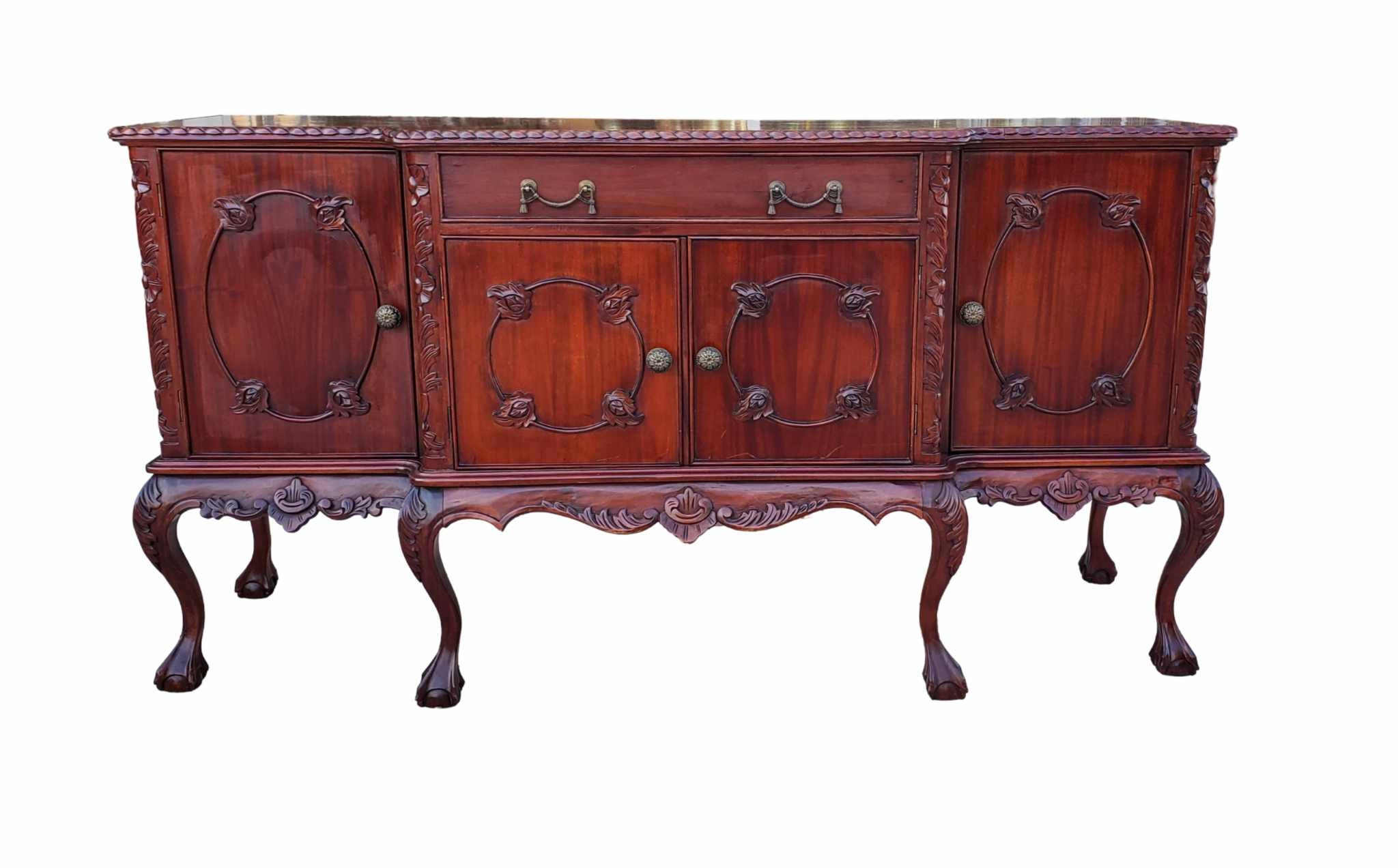 Chippendale Cherry Buffet/vintage Cherry Buffet/mahogany Buffet - Etsy