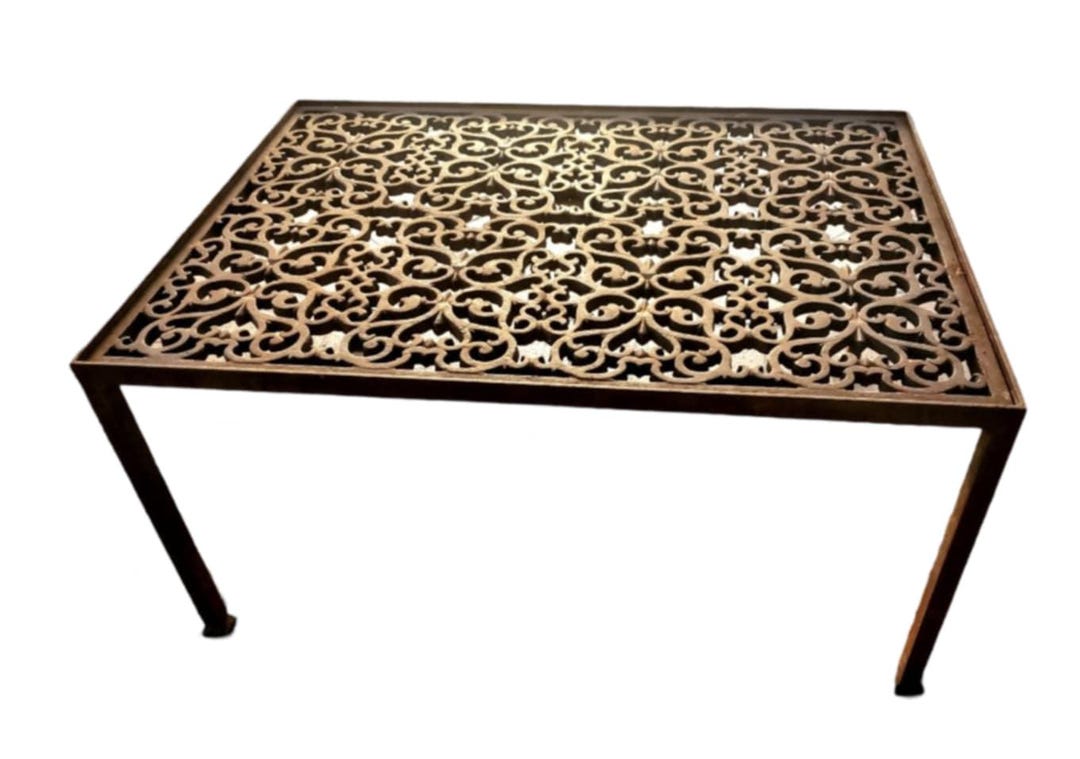 Wrot Iron Antique Grate Table/ Antique Coffee Table - Etsy