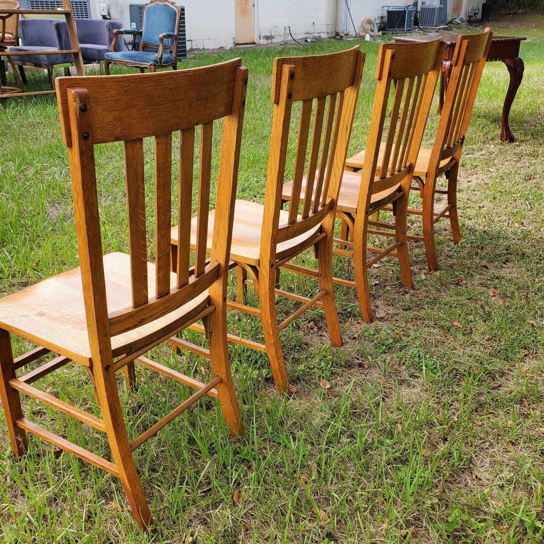 Mission Style Slat Back Oak Chairs - Etsy
