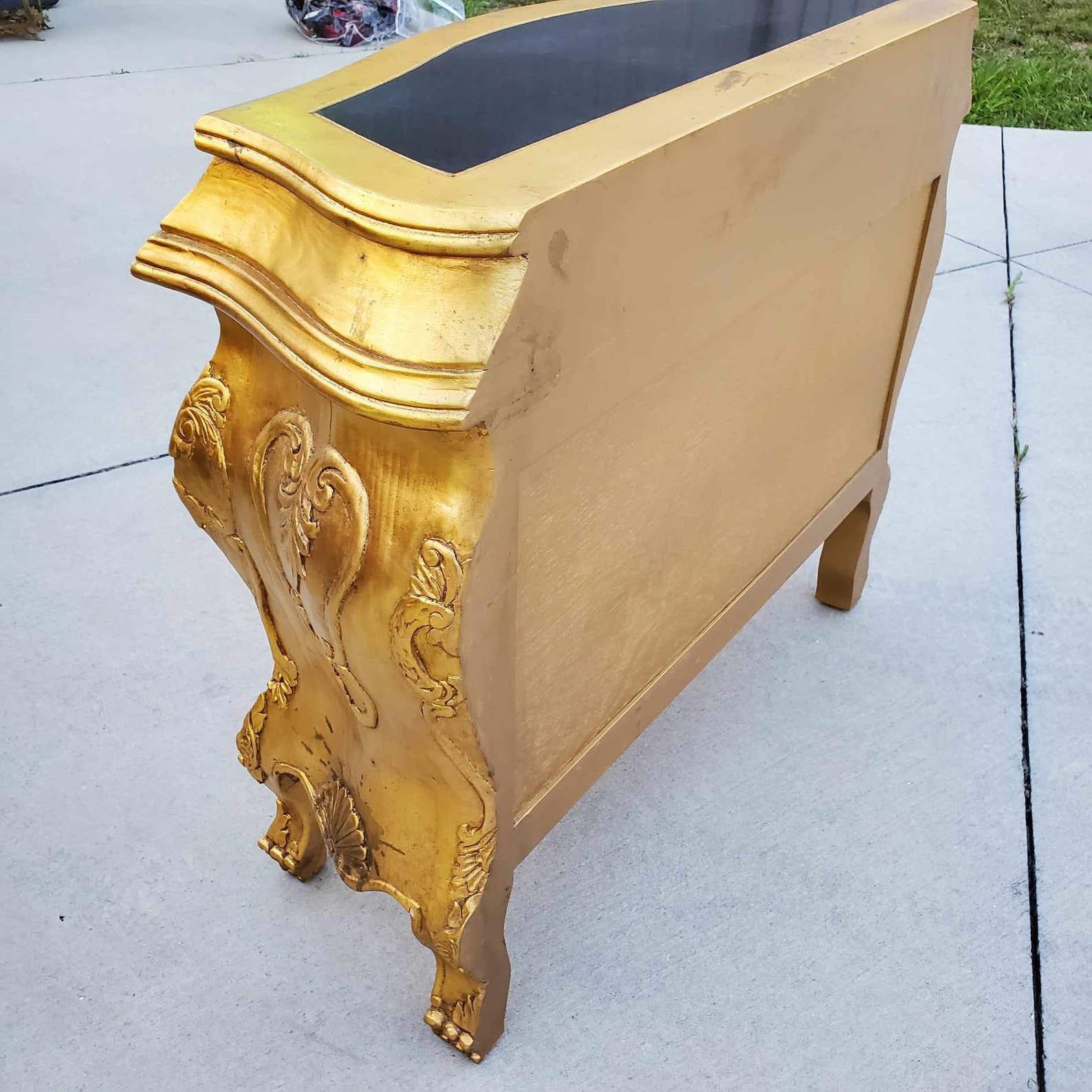 Beautiful Guilded Gold French Chest/ Small Bombay Style Chest/ Gold ...