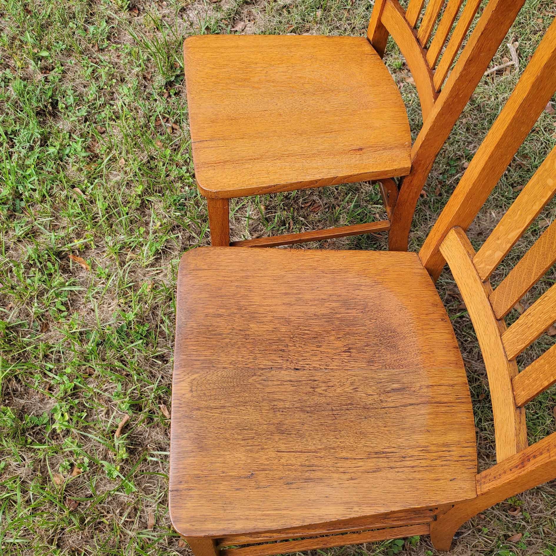 Mission Style Slat Back Oak Chairs - Etsy