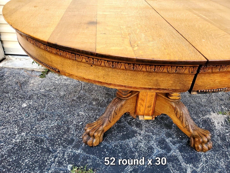Antique Claw Foot Oak Dining Table, 19th Century - Etsy