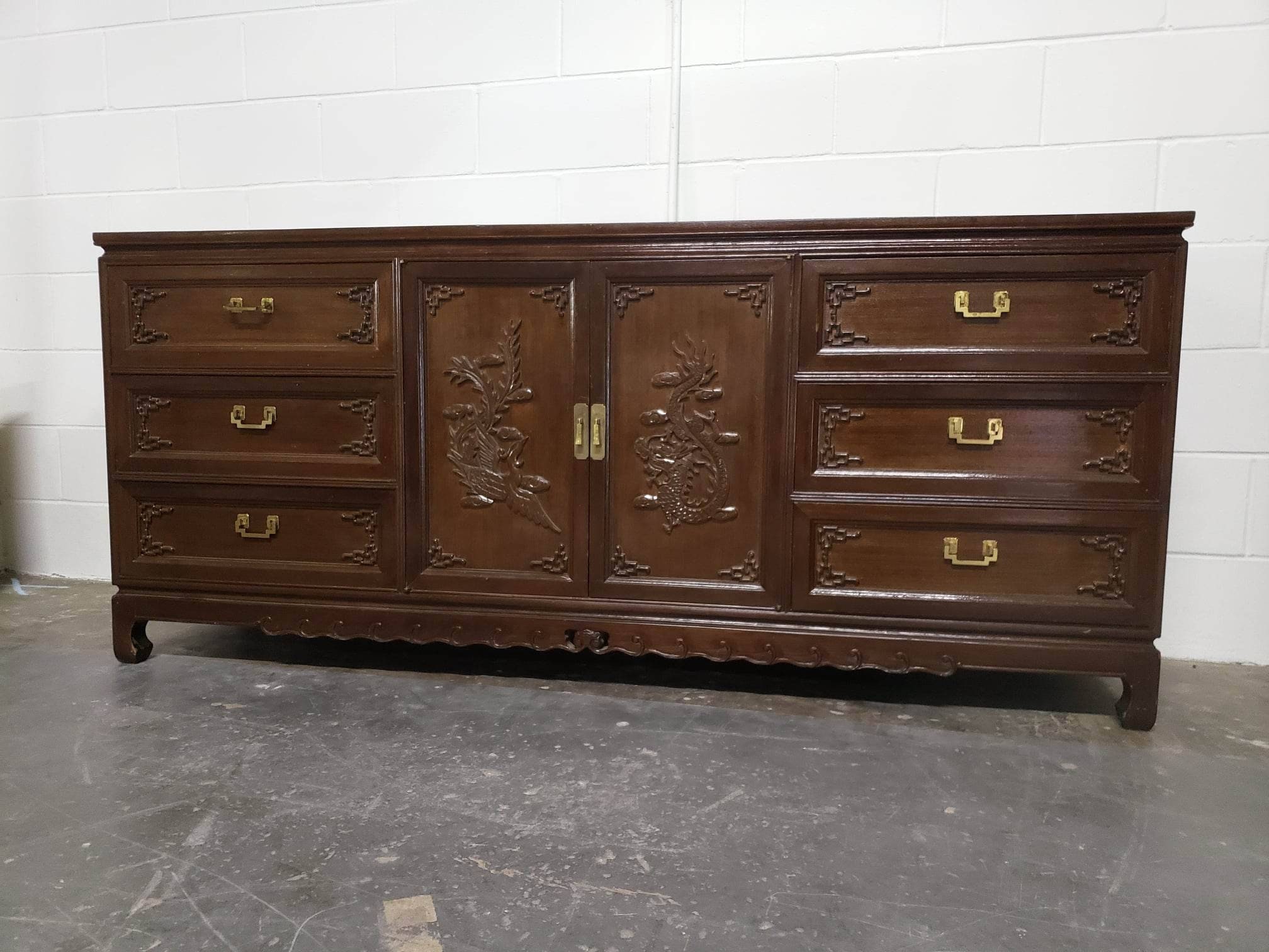 Oriental Style Dresser/vintage Asian Dresser/vintage Asian Buffet ...