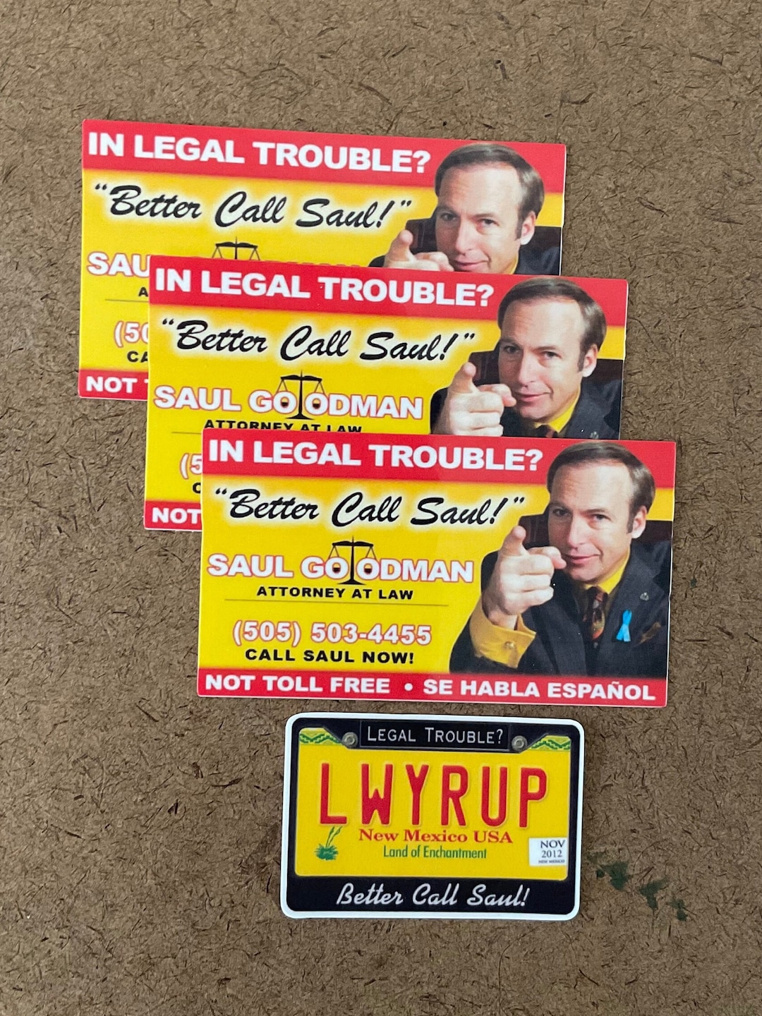 Better Call Saul Business Card Stickers, in Legal Trouble 3pk or a 5pk ...