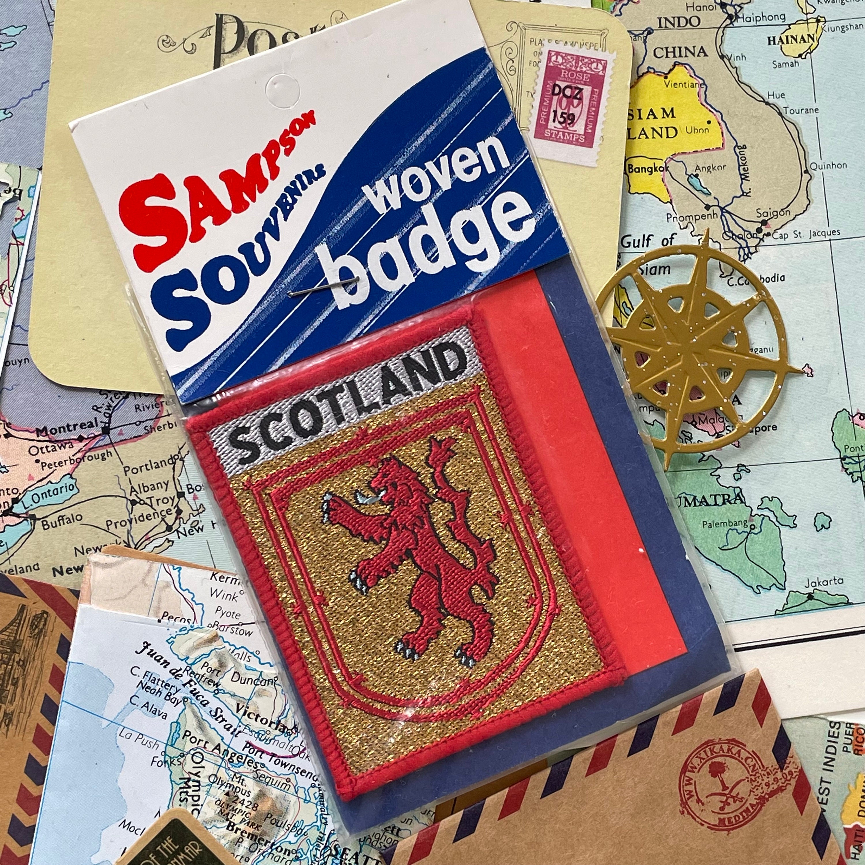 Vintage Patch SCOTLAND Royal Arms Rampant Lion Scottish Souvenir Cloth ...