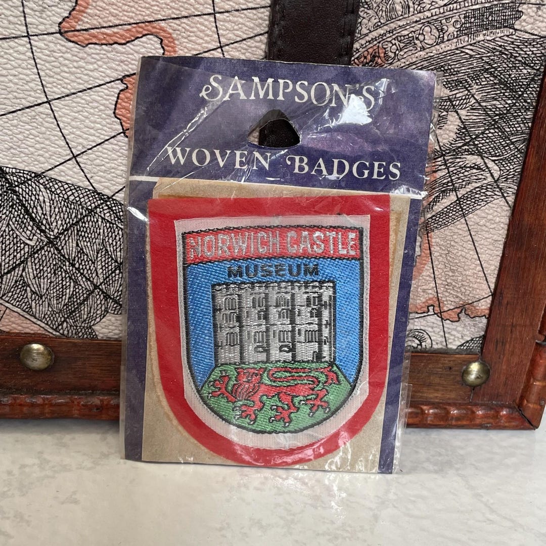 Vintage Patch Norwich Castle Museum Norfolk Souvenir Woven Sew on Cloth ...