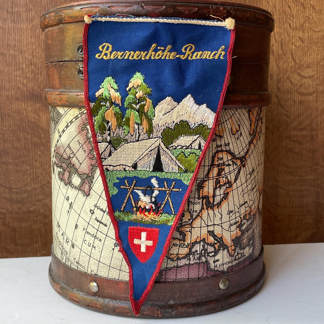 Vintage Pennant Bernerhöhe Ranch Campsite Goldau Switzerland Swiss Flag ...