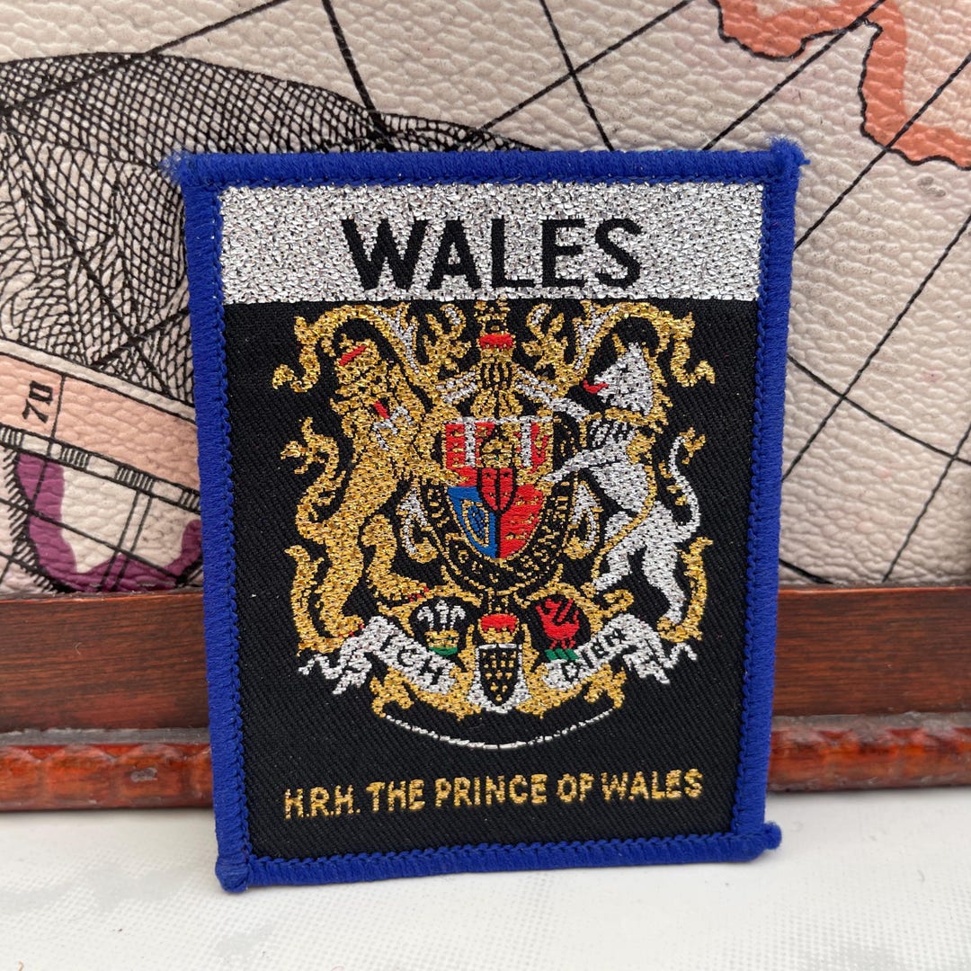 Vintage Patch Welsh Coat of Arms of the Prince of Wales Souvenir Cloth ...
