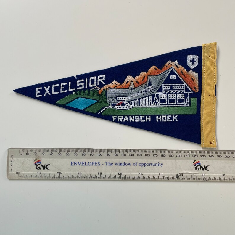 Vintage Pennant Swiss Farm Excelsior Fransch Hoek South Africa Souvenir ...