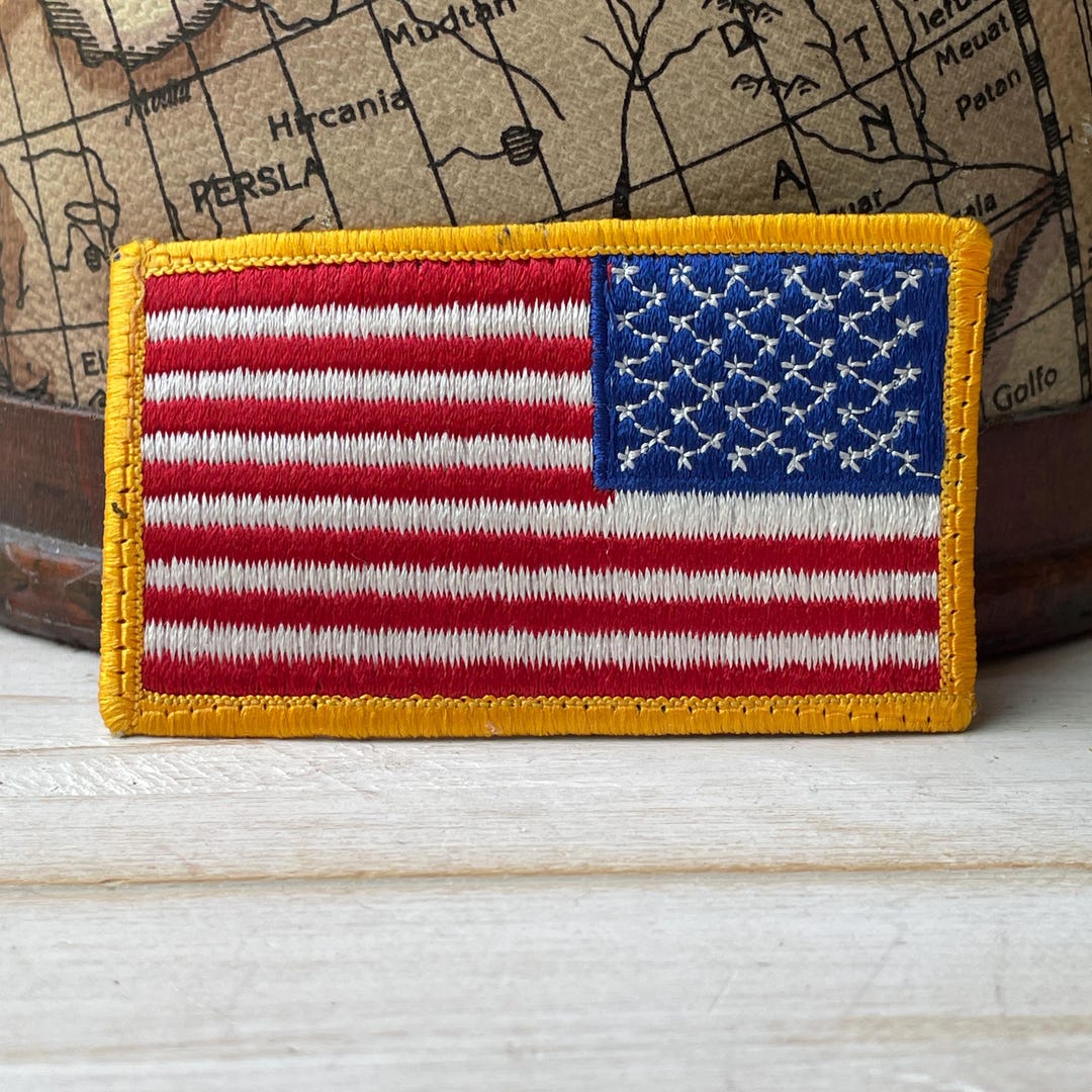 Vintage Patch United States of America USA Reverse Flag Stars & Stripes ...
