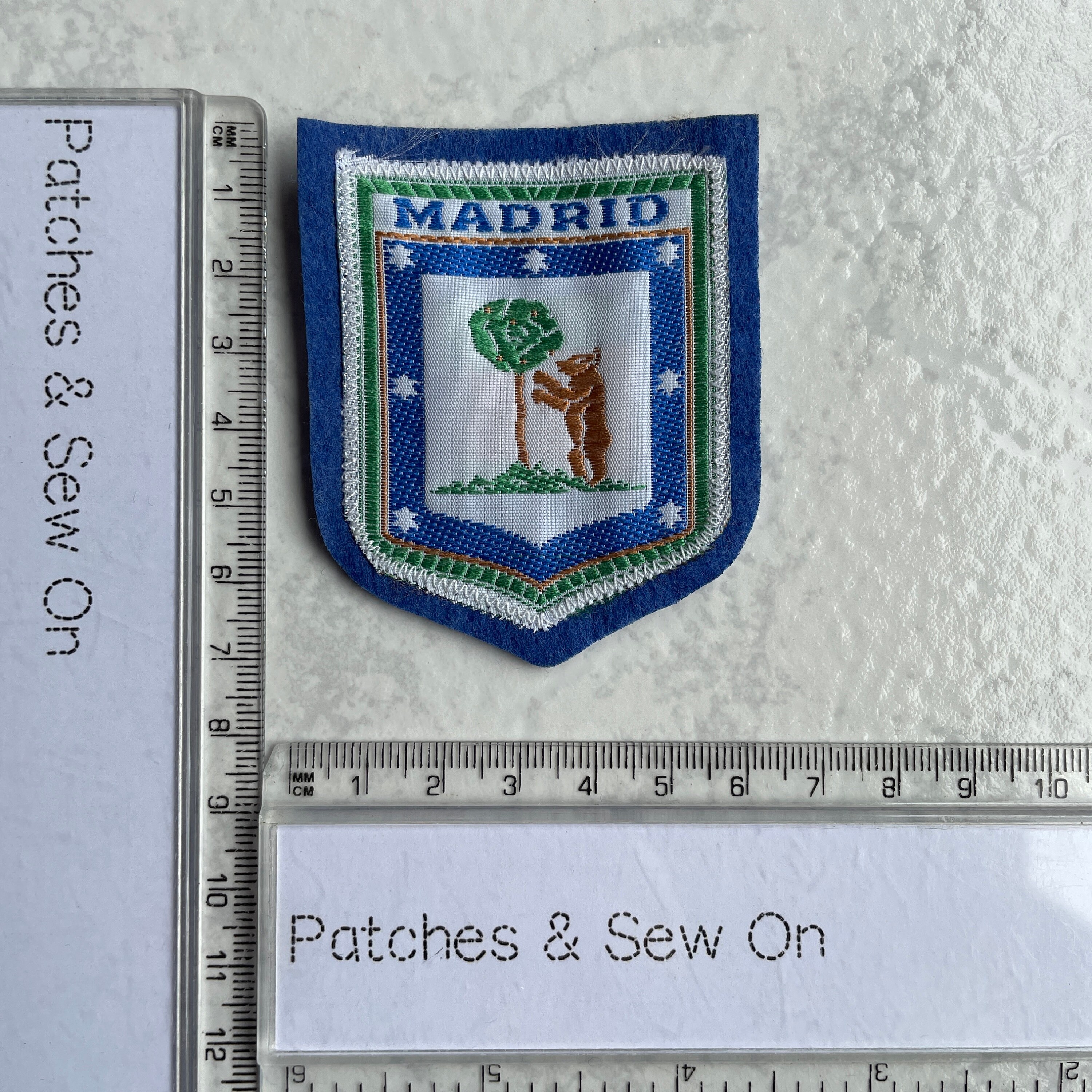 Vintage Patch MADRID City Coat of Arms Spain Souvenir Woven Sew on ...