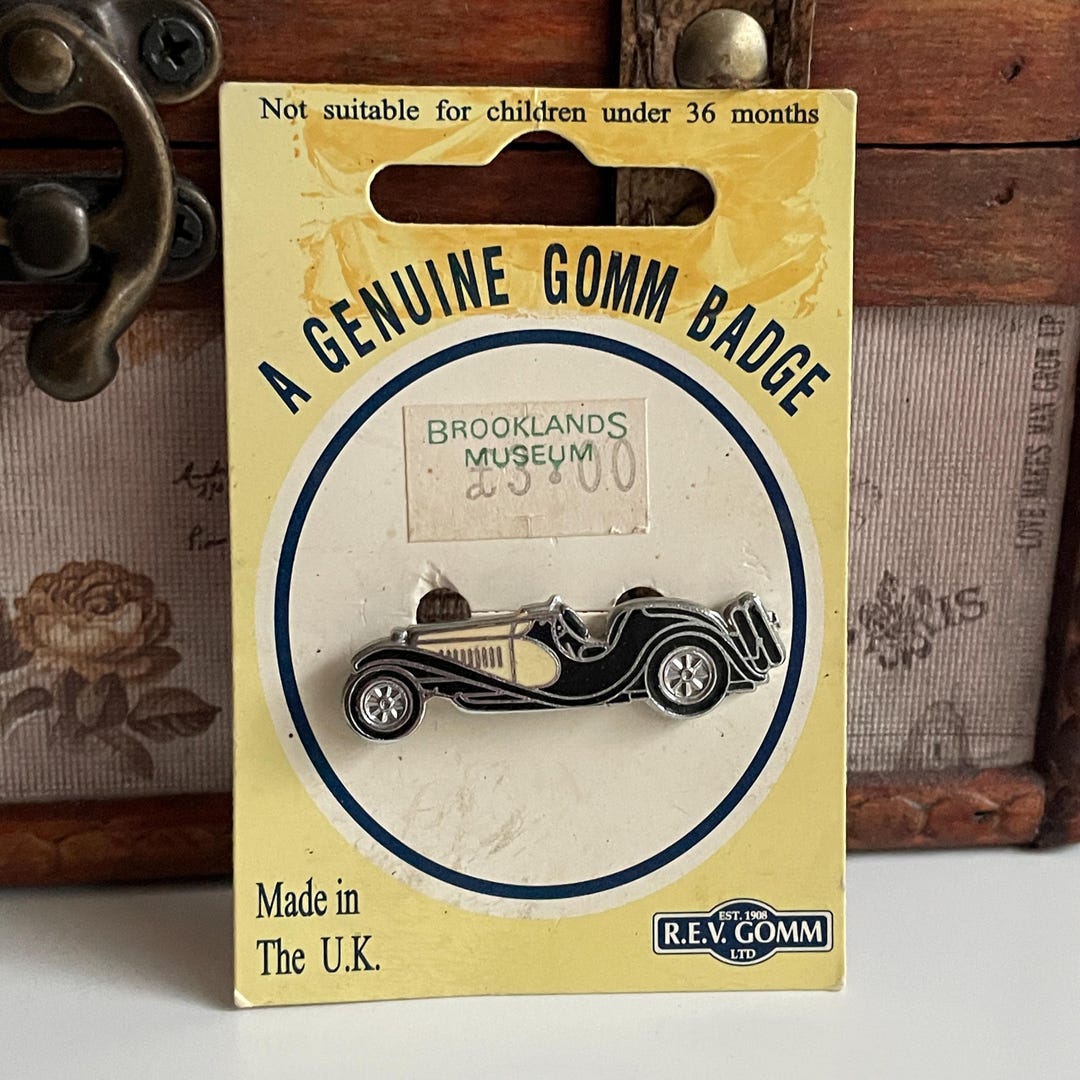 Vintage Badge Bugatti REV Gomm Pin Badge From Brooklands Museum ...