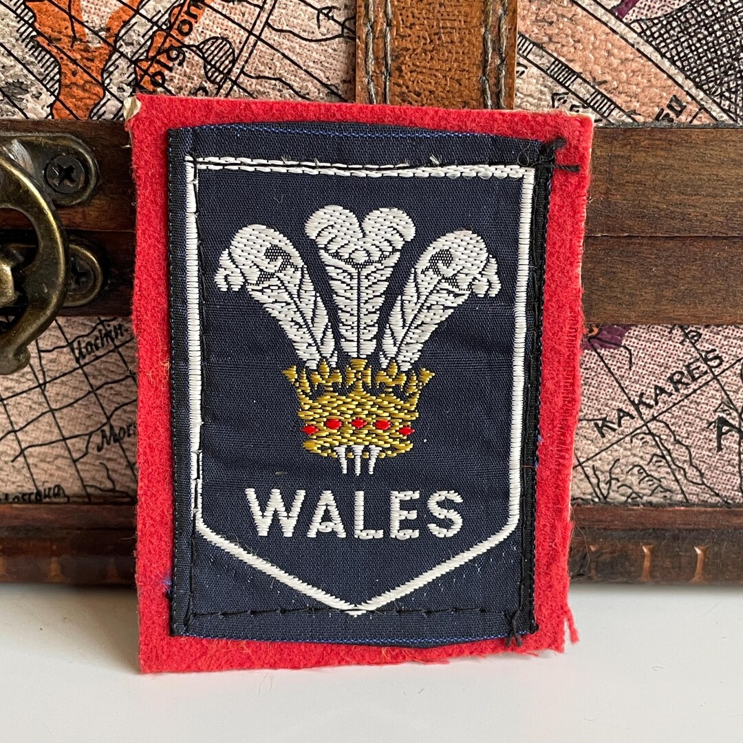Vintage Patch Royal Prince of Wales Ostrich Feathers Heraldic Woven ...