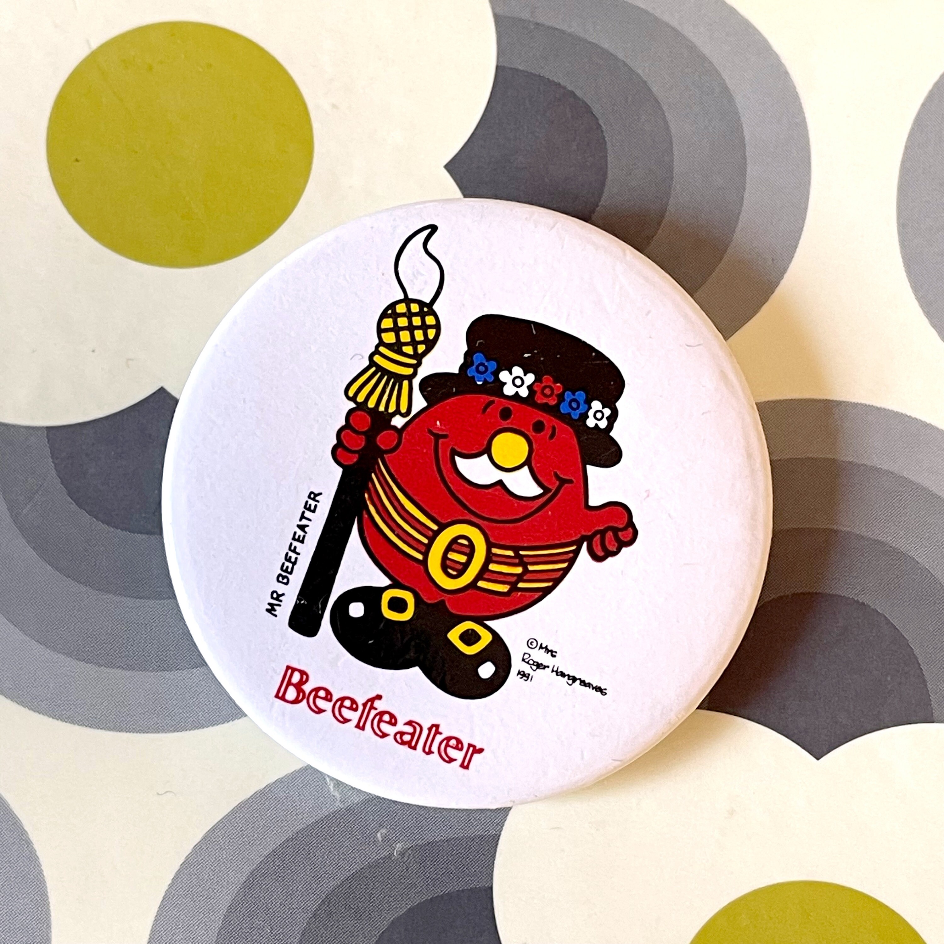 Vintage Badge Mr Men Mr Beefeater Pin 1991 Roger Hargreaves - Etsy