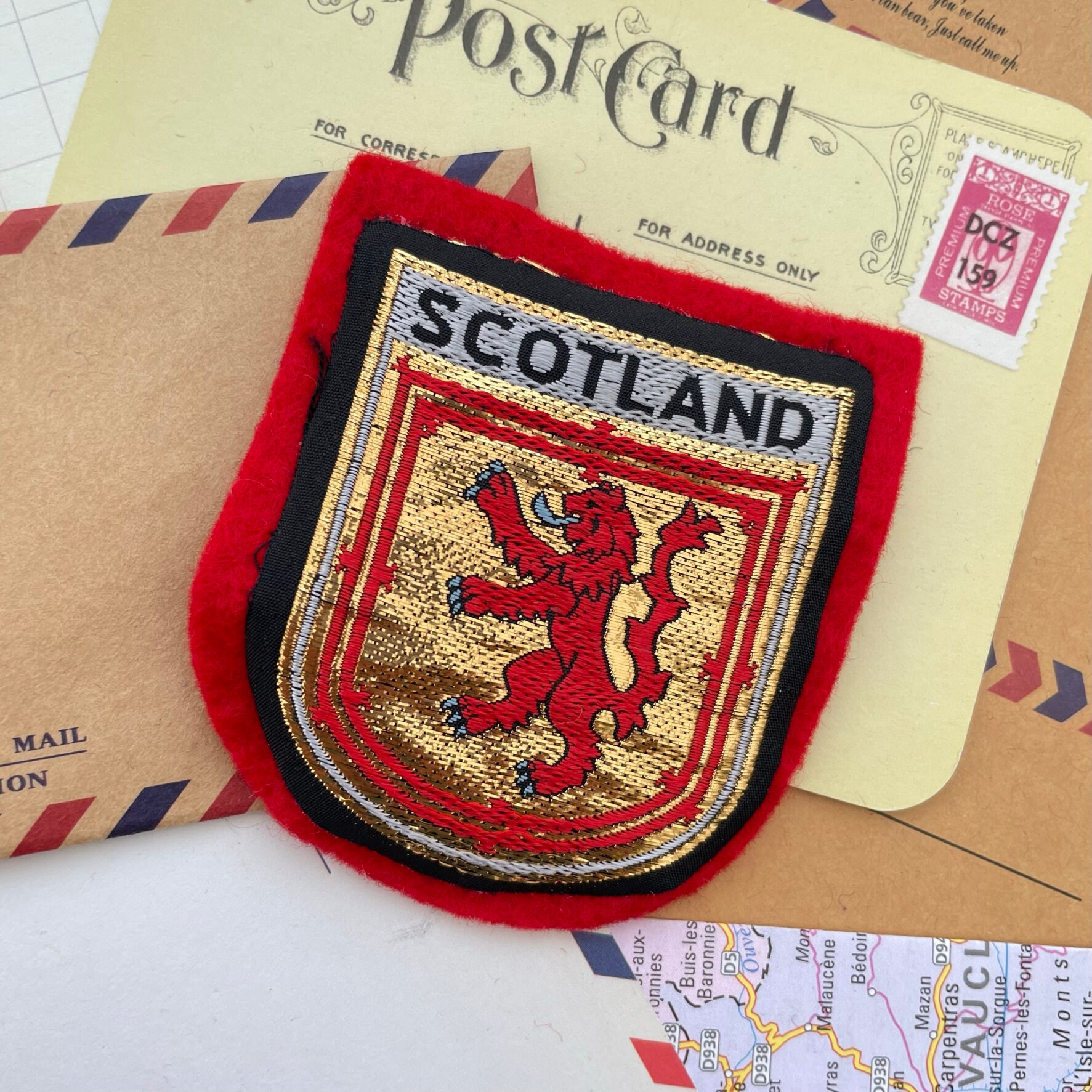 Vintage Patch Royal Arms of SCOTLAND Scottish Souvenir Woven Cloth ...