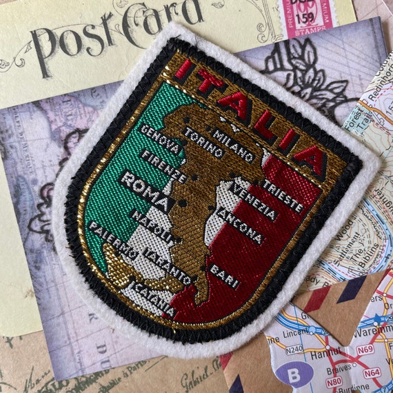 Vintage Patch ITALIA Italy Flag & Map Souvenir Woven Sew on - Etsy