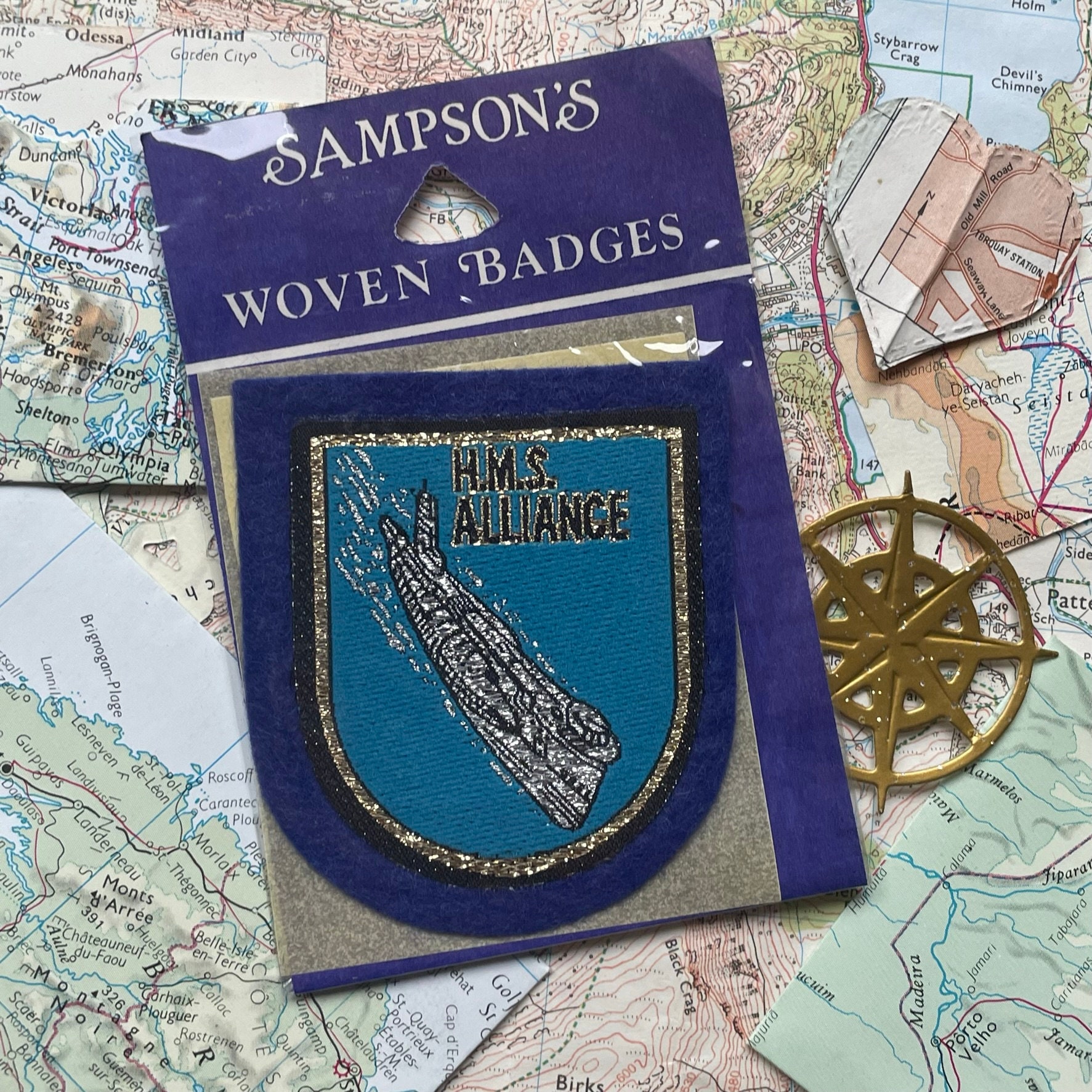 Vintage Patch HMS ALLIANCE WW2 Submarine Gosport Royal Navy Sew on ...