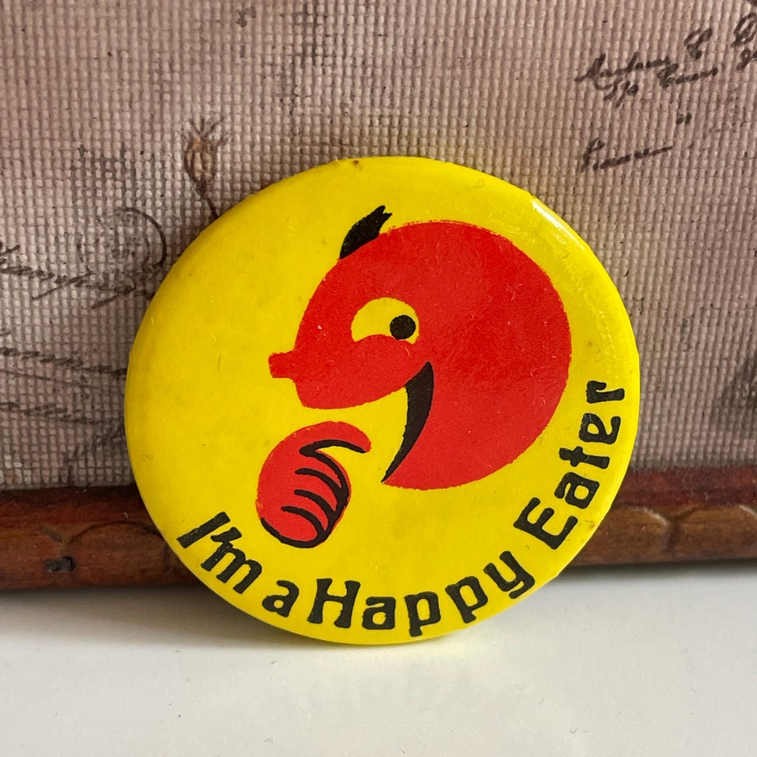 Vintage I’m a HAPPY EATER Restaurant Promo Button Pin Badge 1970s 80s ...