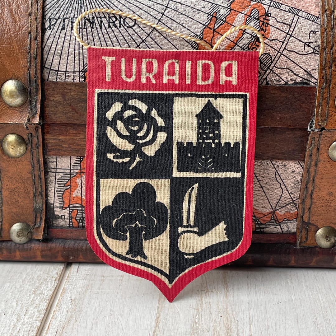 Vintage Small Pennant Turaida Coat of Arma Latvia Souvenir Flag Pennant ...