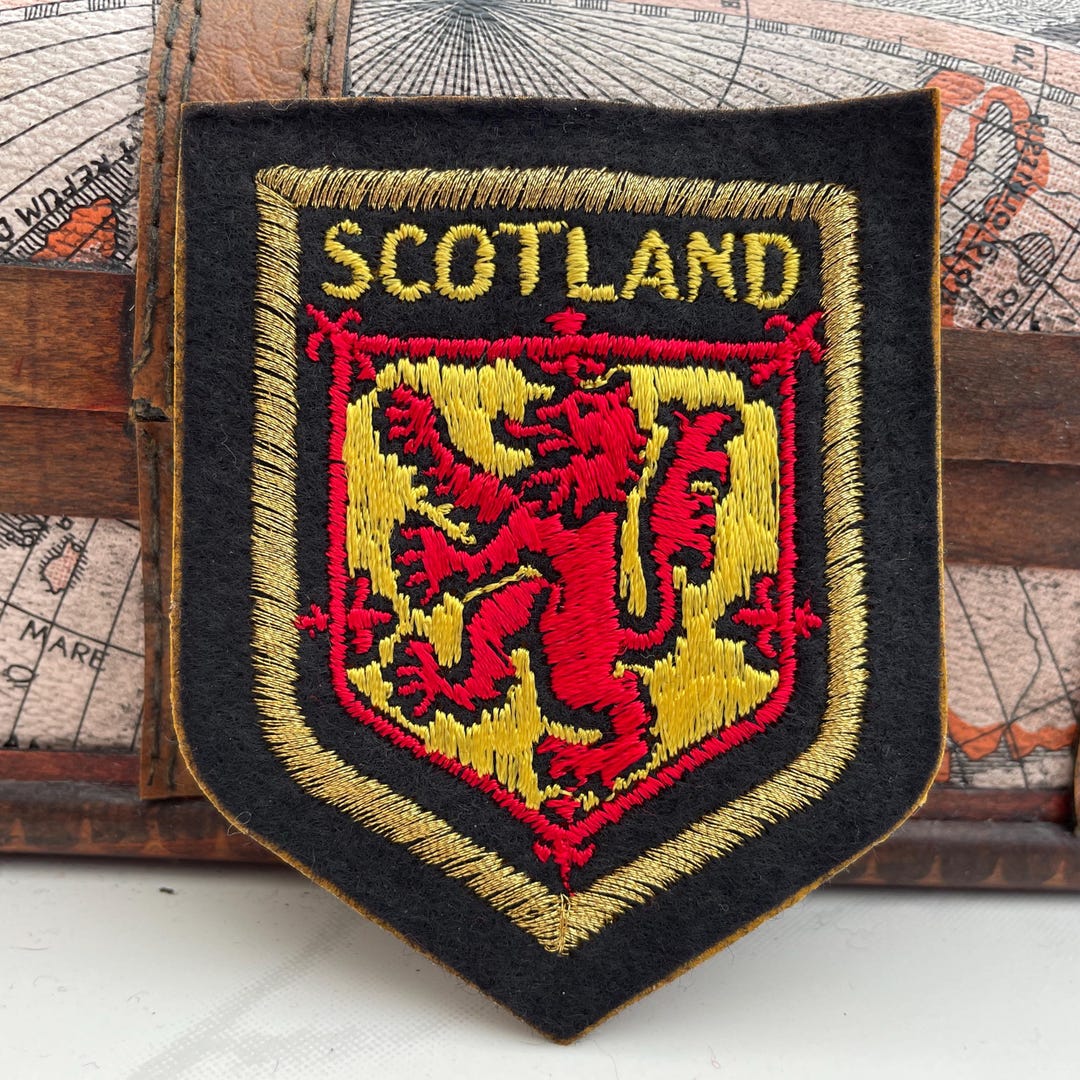 Vintage Large Patch SCOTLAND Royal Arms Lion Rampant Scottish Souvenir ...