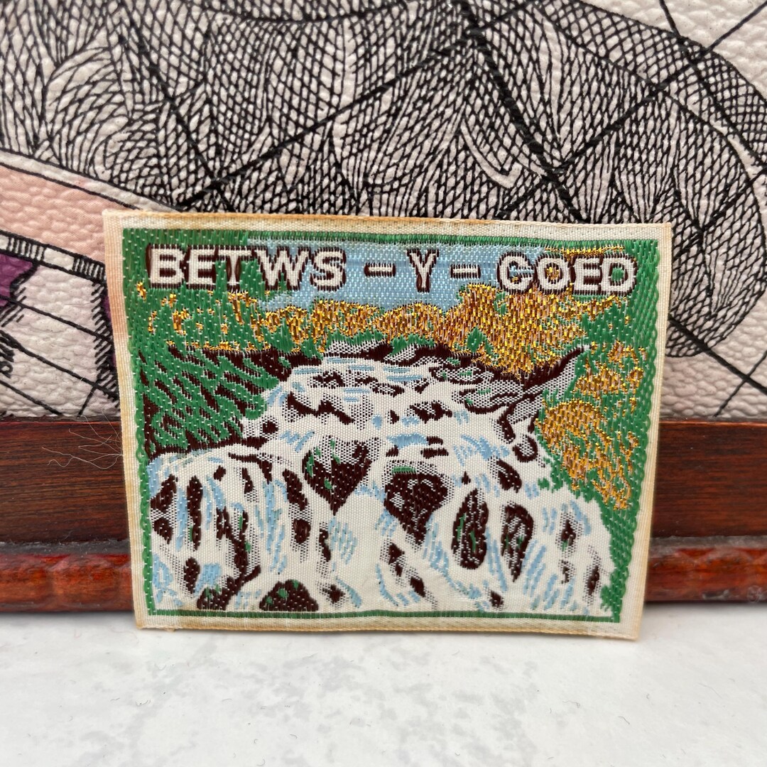 Vintage Patch BETWS-Y-COED Swallow Falls Snowdonia Wales Souvenir Sew ...