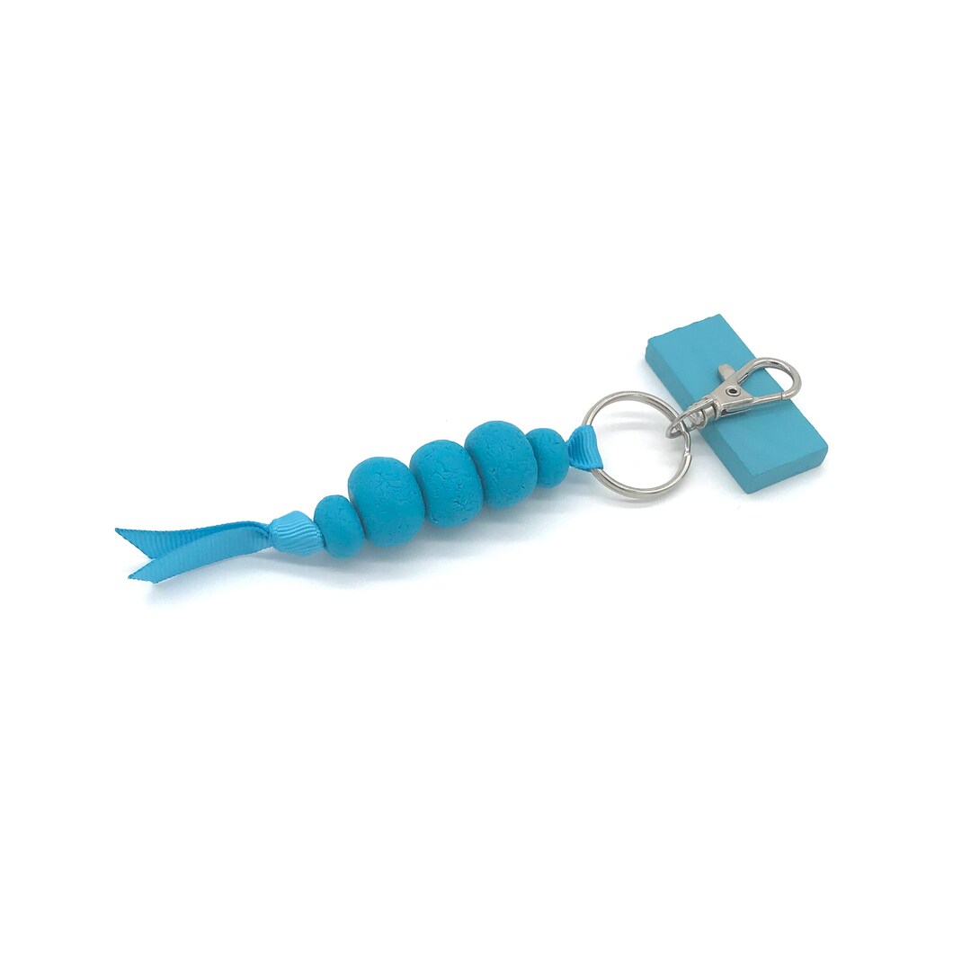Turquoise Keyring Turquoise Keychain Polymer Clay Keyring - Etsy