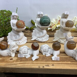 Mermaid Sphere Orb Stand Holder Crystal Decor Crystals Altar Decor ...