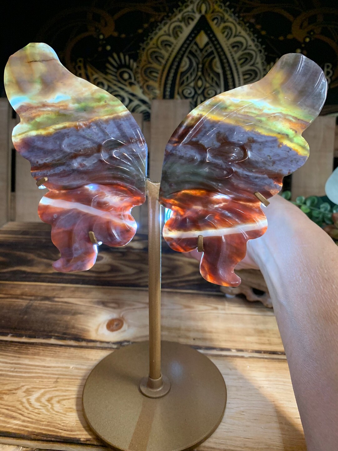 Sea Jasper Butterfly Wings so Masterly Carved and Beautifully Polished ...