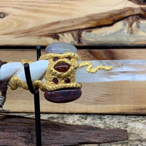 Magic Wand Clear Quartz Crystal With Agate Wand Perfect Witchy Wiccan ...