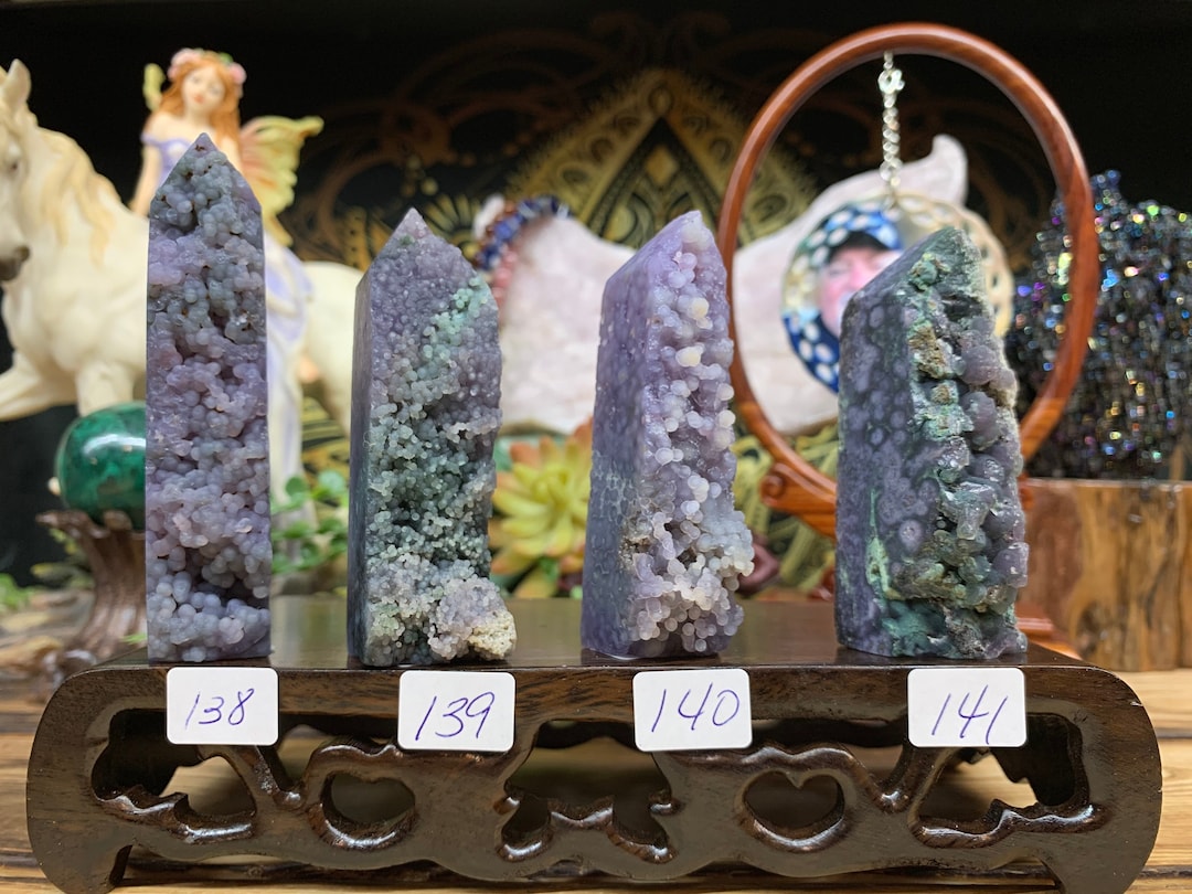 Rare Grape Agate Towers in Beautiful Clusters of Grape Raisins Shades ...