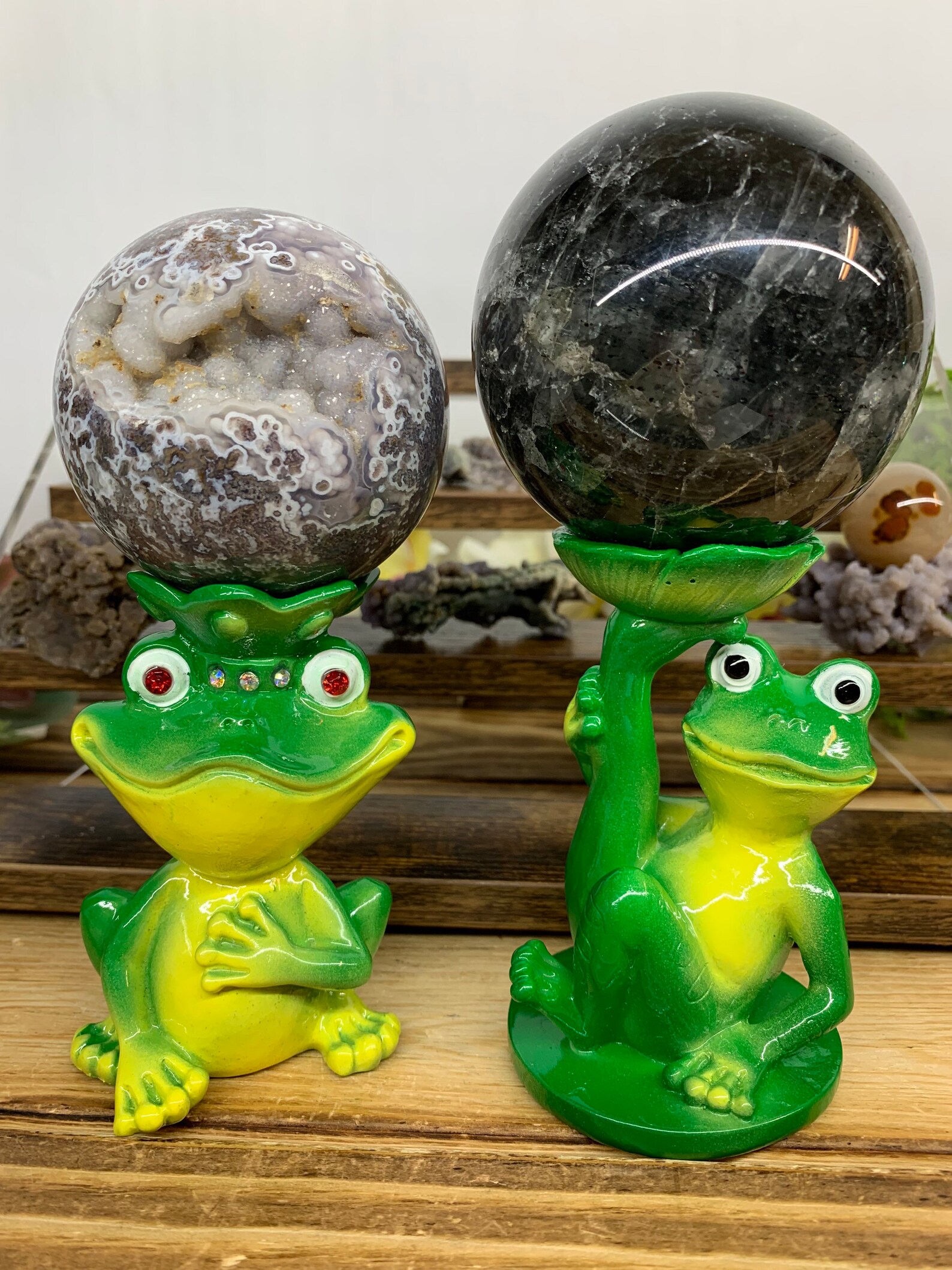 Frog Orb Holder Sphere Stand Base Crystal Ball Holder Frog Animal Shape ...