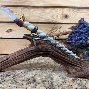 Magic Wand Clear Quartz Crystal With Agate Wand Perfect Witchy Wiccan ...