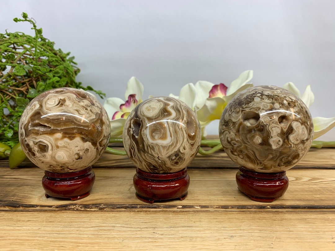 Druzy Chocolate Calcite Crystal Spheres Endless Swirls of Chocolate ...