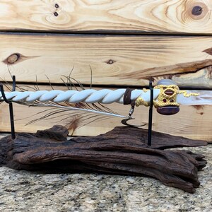 Magic Wand Clear Quartz Crystal With Agate Wand Perfect Witchy Wiccan ...