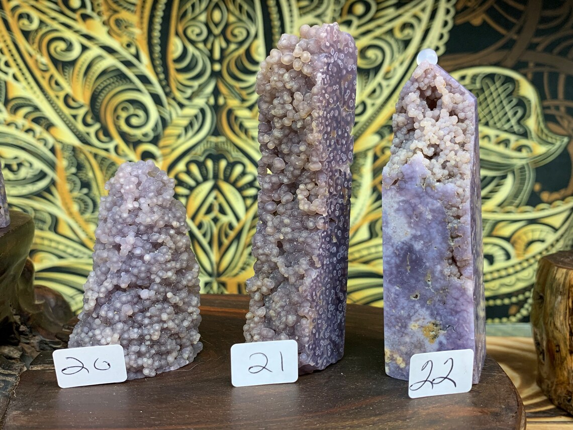 Very Rare Grape Agate Towers in Beautiful Clusters of Grape - Etsy