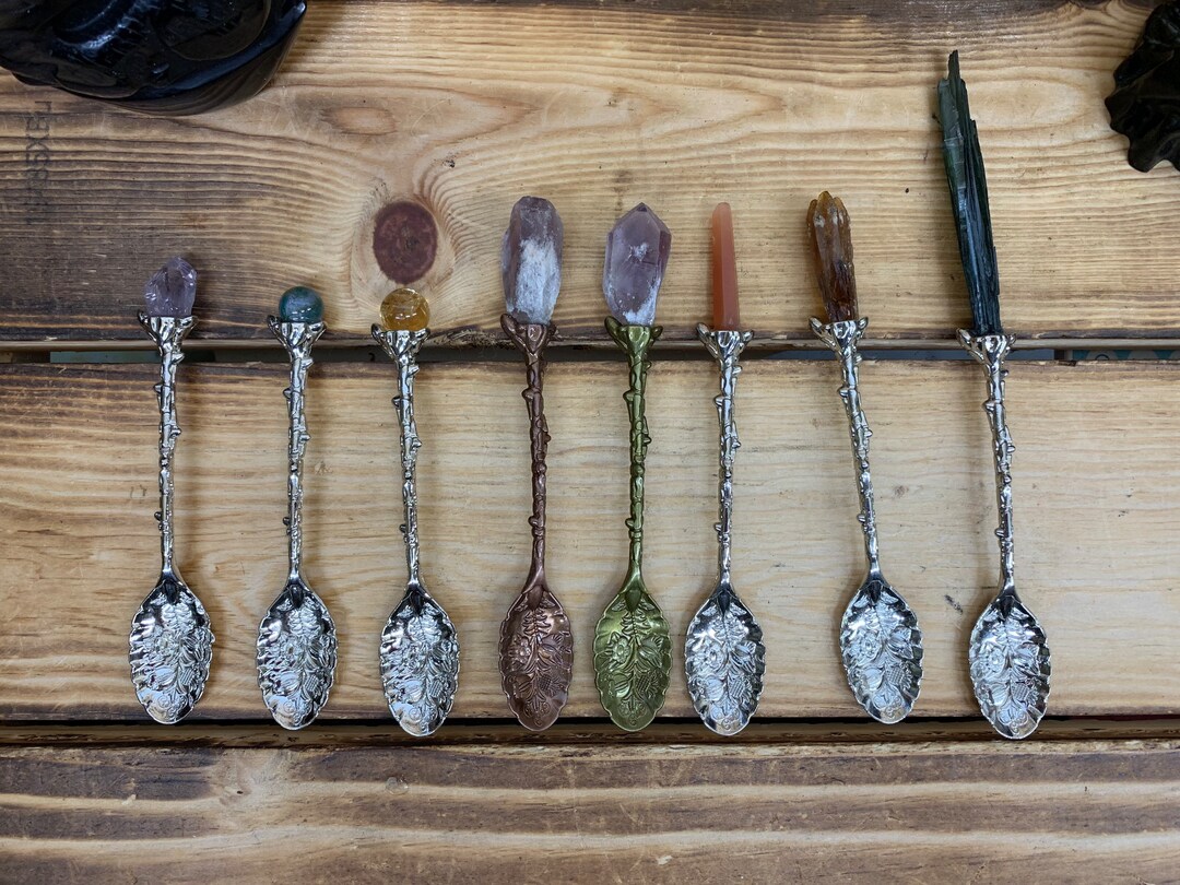 Mini Crystal Spoon Witch Altar Spoon Herbal Mini Crystal Witchcraft ...