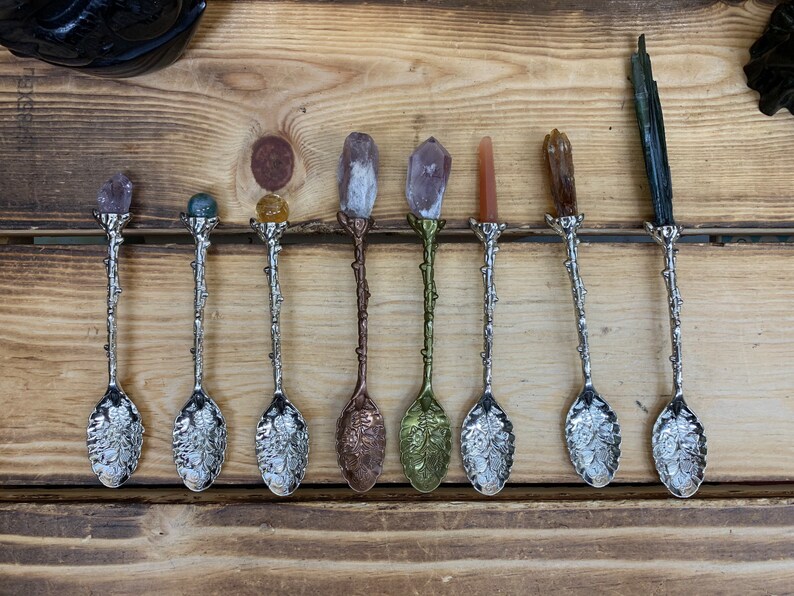 Mini Crystal Spoon Witch Altar Spoon Herbal Mini Crystal - Etsy