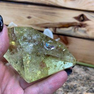 Optical Freeform Natural Golden Citrine Crystal Rainbows Inclusions to ...