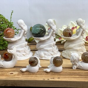 Mermaid Sphere Orb Stand Holder Crystal Decor Crystals Altar Decor ...