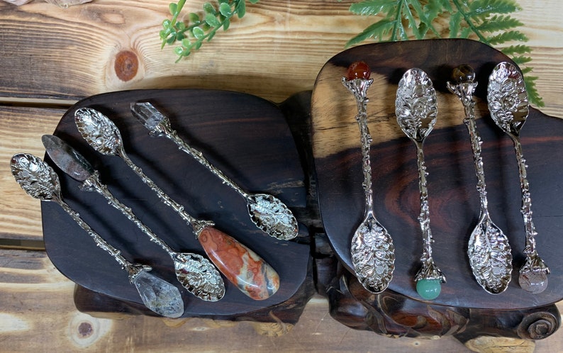 Mini Crystal Spoon Witch Altar Spoon Herbal Mini Crystal Witchcraft ...