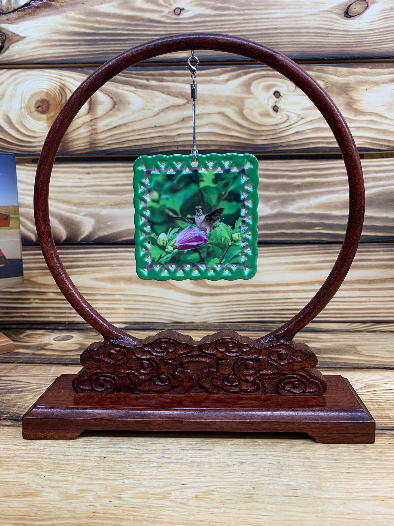 Round Wooden Carved Ornament Pendulum Decoration Hanger Holder - Etsy