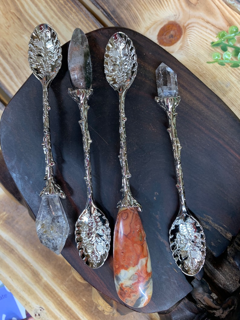 Mini Crystal Spoon Witch Altar Spoon Herbal Mini Crystal Witchcraft ...