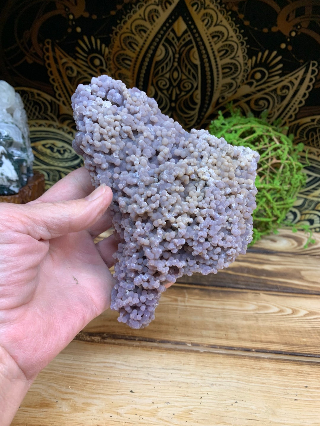Huge Rare Grape Agate Freeform in Pretty Purple Clusters of Grapes 1.2lbs Botryoidal Crystal ...