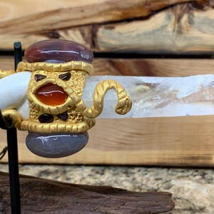 Magic Wand Clear Quartz Crystal With Agate Wand Perfect Witchy Wiccan ...